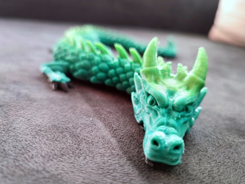 3D natisnjen gibljiv kitajski zmaj