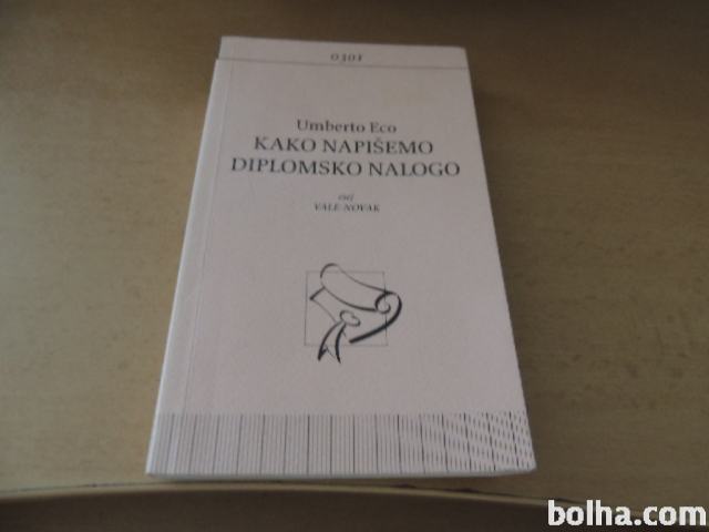 Kako Napišemo Diplomsko Nalogo U Eco Založba Vale Novak 2003