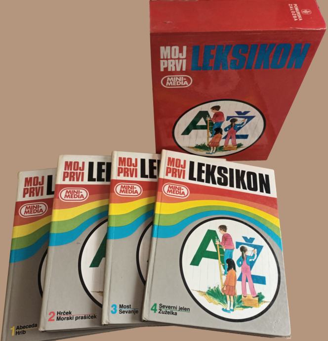 Moj prvi leksikon od A do Ž, MINIMEDIA 1988, vse štiri knjige z ovitko
