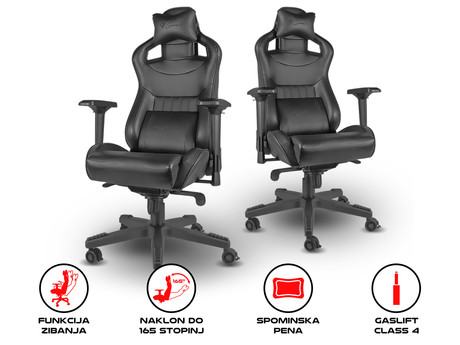 GENESIS profesionalni gaming stol NITRO 950, ergonomski, nastavljiv na
