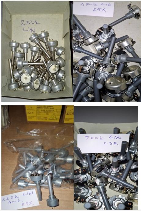 rotacijski potenciometri ISKRA , 220, 250, 470 in 500 kΩ , lin - 96 X
