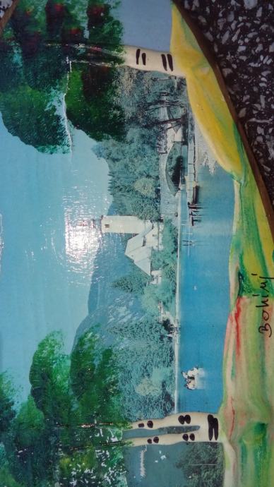 slika Bled , Brezje in Bohinj na lesu 56cm
