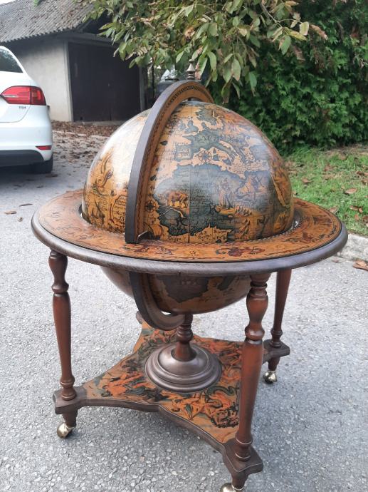 Globus bar dekoracija starinsko pohištvo antikviteta starinski globus