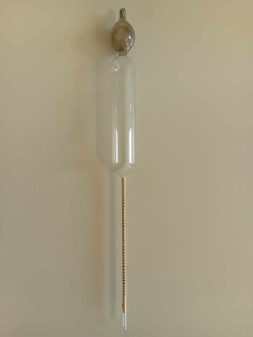 Starinski areometer, okoli 1930, živo srebro