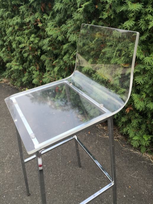 Vintage pleksi barski stol,prozoren barski stol,plexi stol,