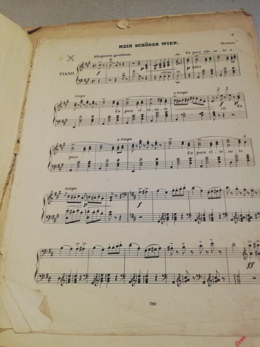 Zelo stare glasbene note STRAUSS MEIN SCHÖNES WIEN NERMANN ERLER