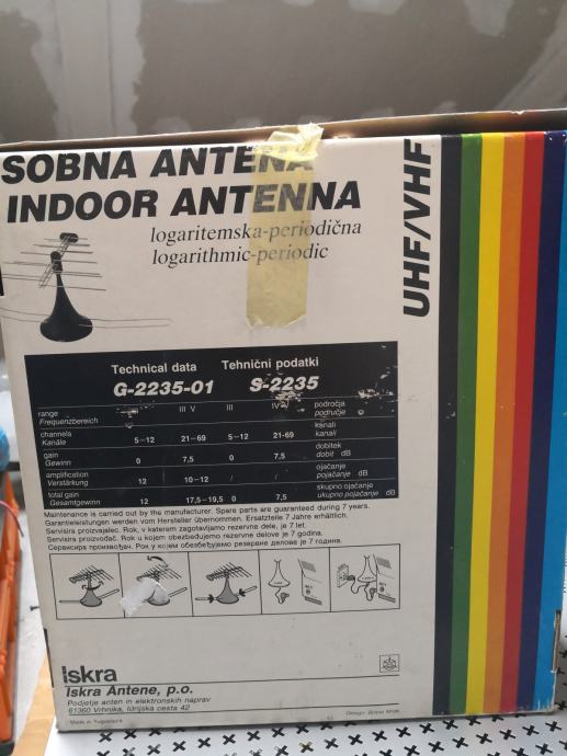 Vintage ISKRA sobna antena,made in Jugoslavija, INDORR ANTENA