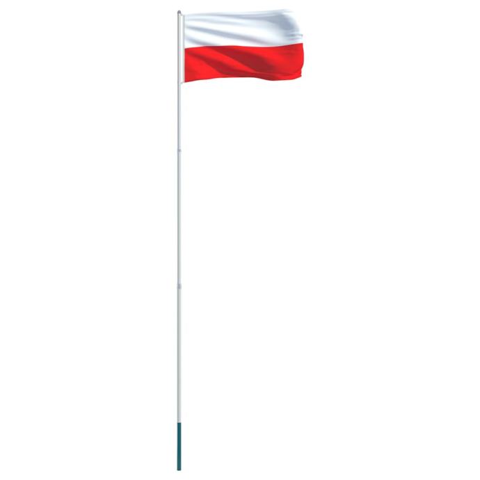 vidaXL Zastava Poljske in aluminijast zastavni drog 4 m