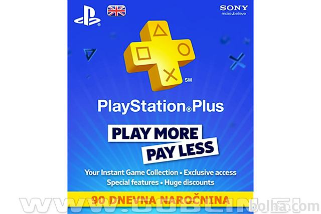 PlayStation Plus PSN+ 90 dni (UK) za PS4 | PS3 | PS Vita
