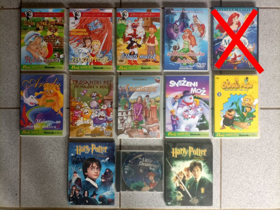 DVD filmi, risanke in serije