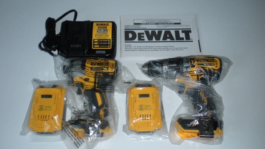Dewalt set orodja DCD796 P2 in DCF887 P2 + 2 x 2.0 Ah baterija