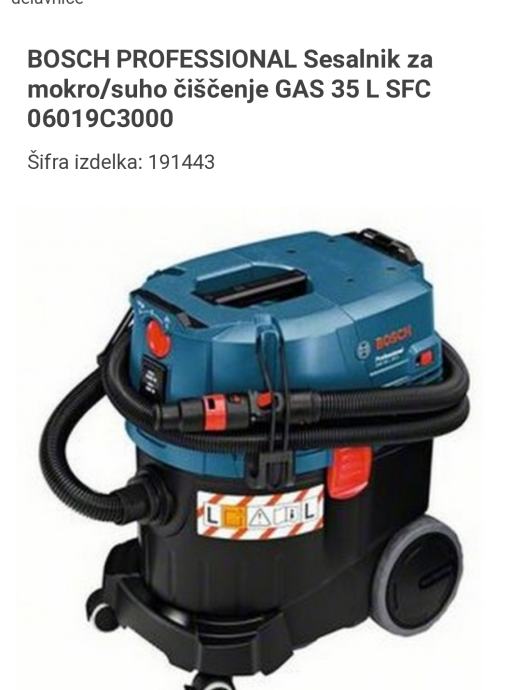 Industrijski sesalec bosch gas 35l sfc