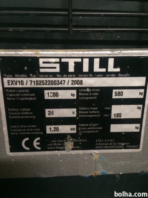 Ročni baterijski viličar STILL EXV 10