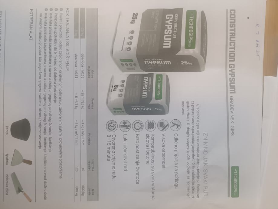 GIPS, ALABASTER , MAVEC, MASA , 6,5€ za vrečo