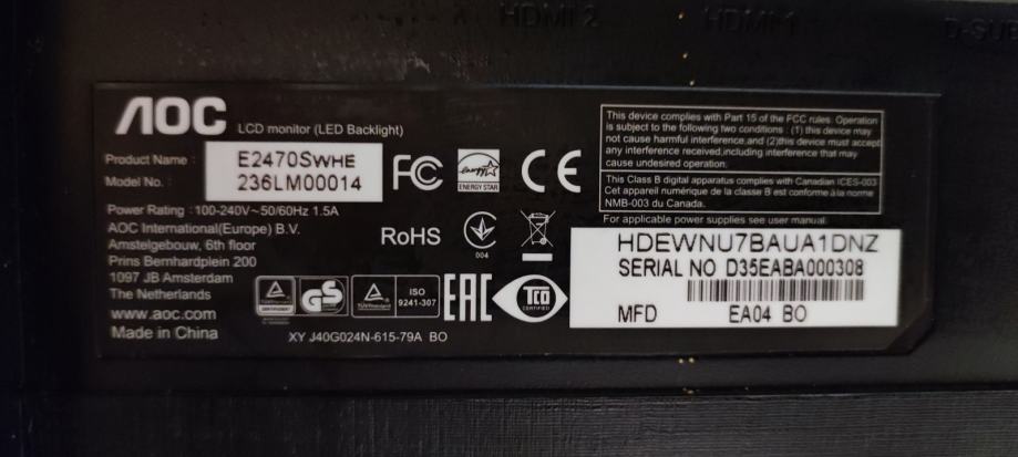 23,6 AOC E2470Sw
