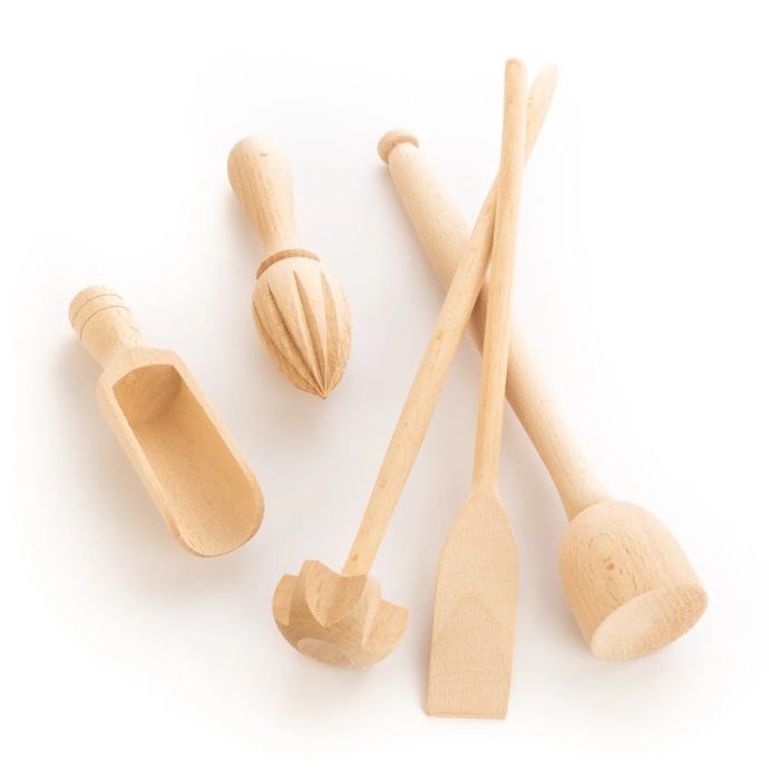 5delni set kuhinjskih pripomočkov-metlica-lopatica-žlica-stiskalnica