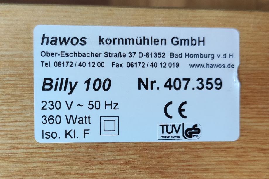 Električni mlin na kamne Hawos Billy 100