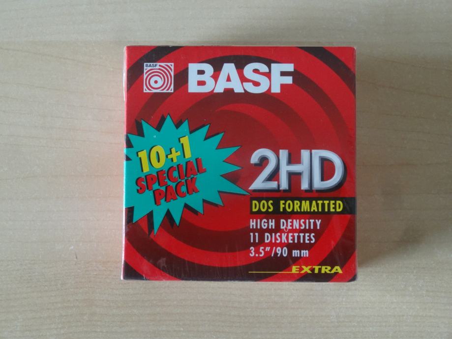 BASF 2HD 10+1 Diskete DOS Formatted Extra