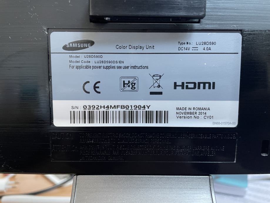 Monitor Samsung 28-Inch Ultra High Definition LED Monitor (U28D590D)