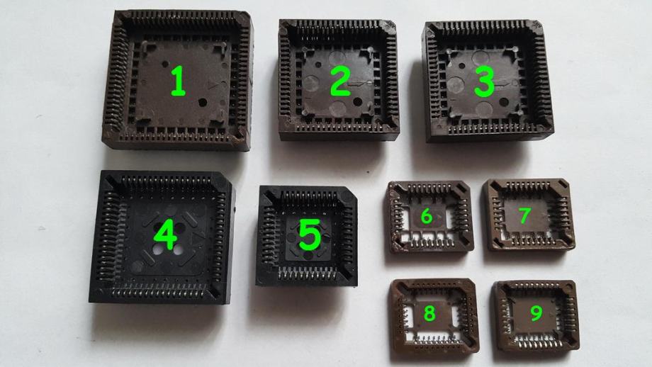 9 PLCC DIP MTG PCB podnožij za kvadrataste čipe/integrirana vezja