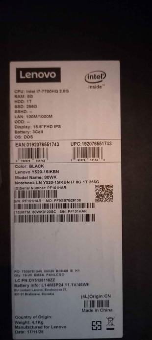 Lenovo Legion Y520