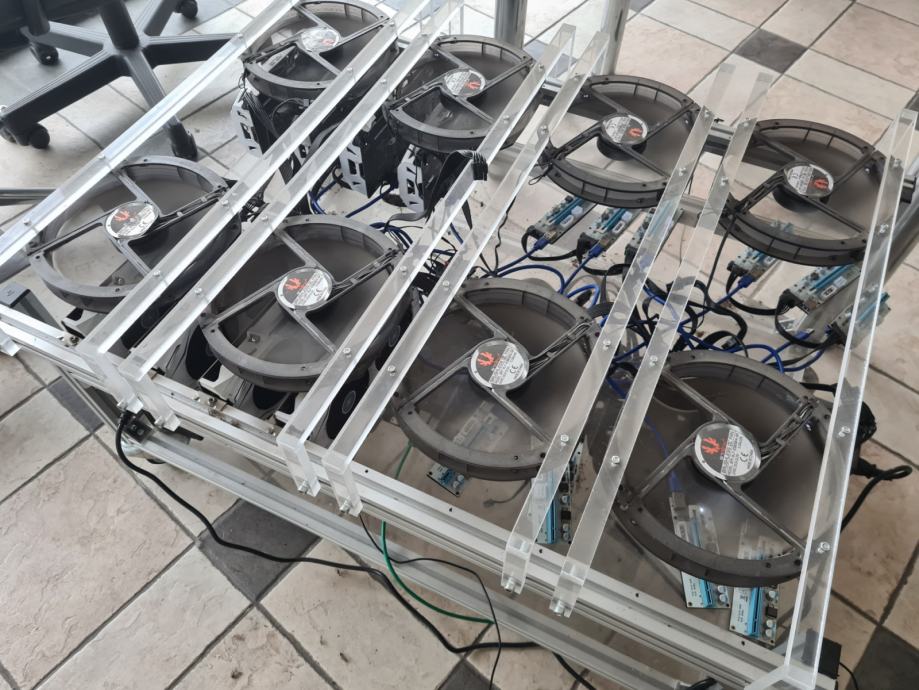 Mining rig za do 19 kartic (vključeno 8 x Nvidia P106-100 6GB)