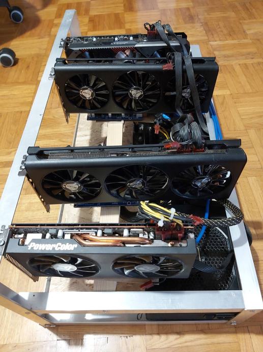 Mining rig 4x rx 5700 XT, 210 MHS