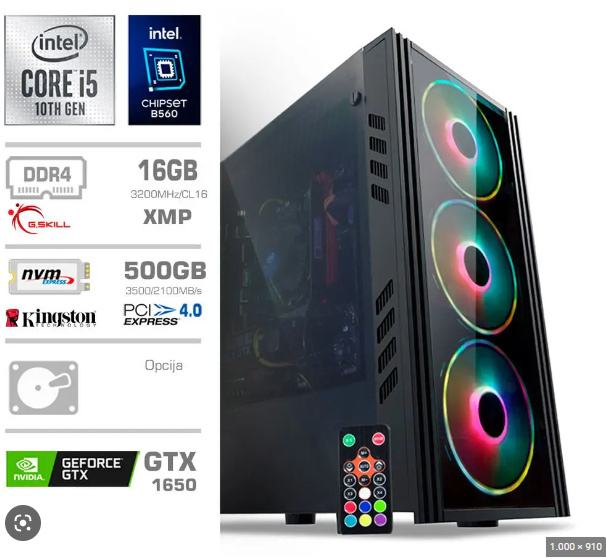 Računalnik MEGA MT 4000b Ryzen 5600G / 16GB / 1TB / 550W