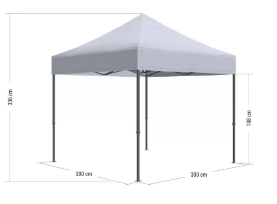 Paviljon PETRE 3x3 m ALUMINIJ - vodotesen!