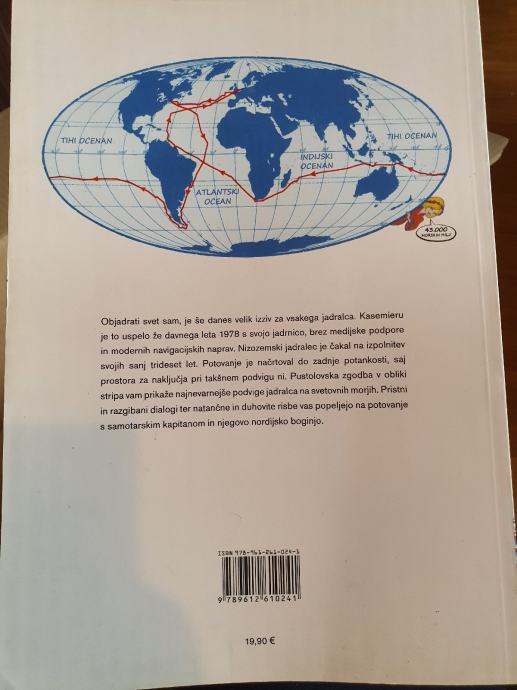 strip knjiga z jadrnico okoli sveta