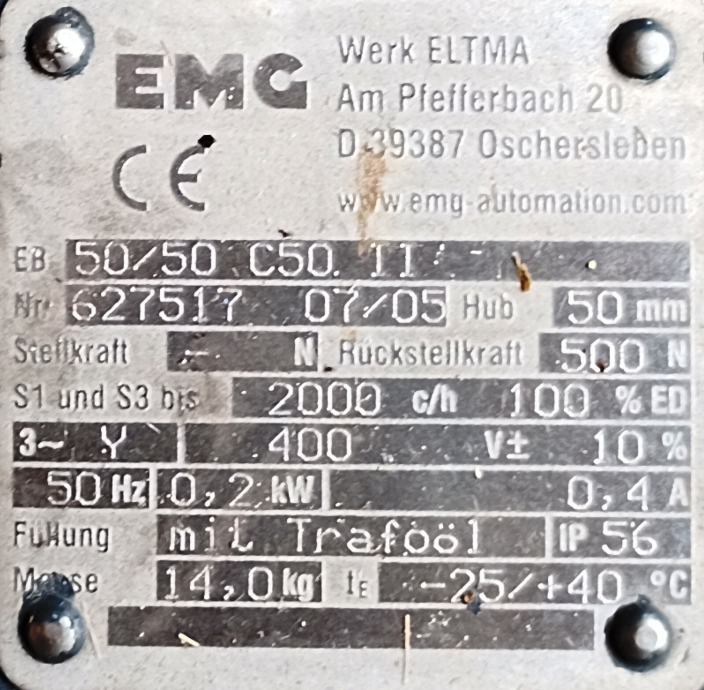 Elektro pnevmatski potisnik 50mm / 500N in 60mm / 1.250N