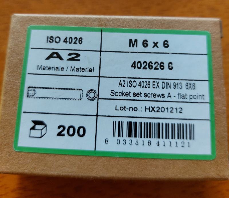 Navojni zatiči INOX M6x6 inox DIN 913 večja količina