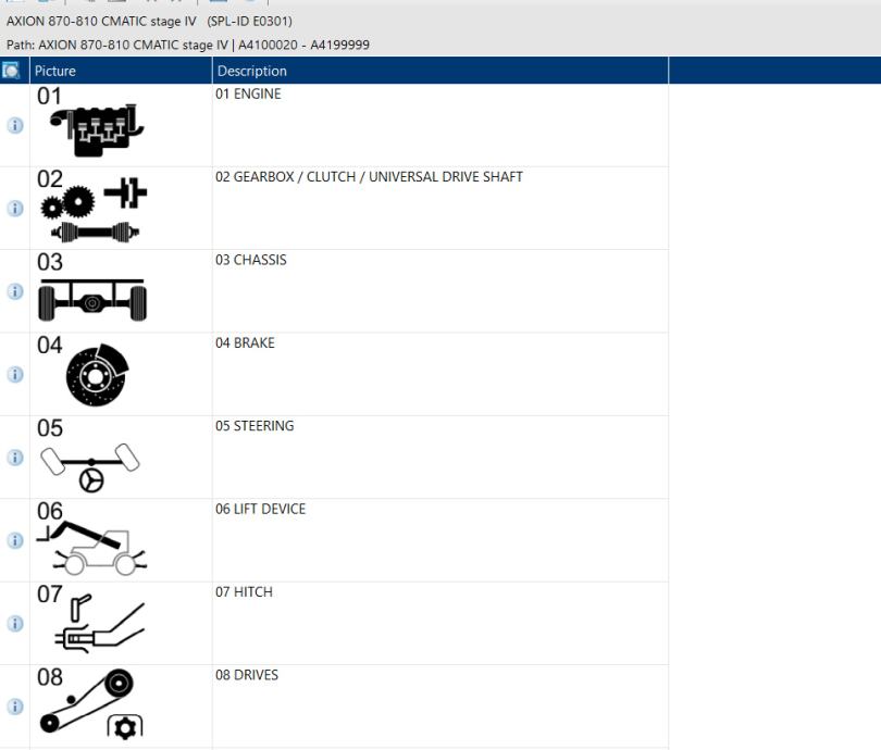 CLAAS traktorji Parts Catalogue / katalog rezervnih delov