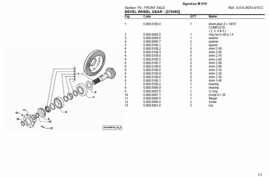 Deutz FAHR traktorji, kombajni katalog rezervnih delov