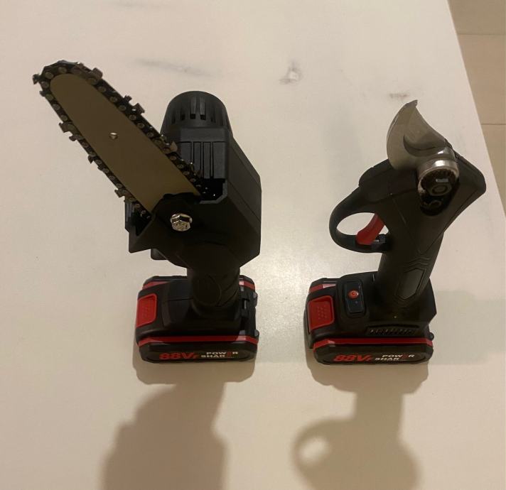 Mini verižna žaga 10cm+škarje (AKKU SET)