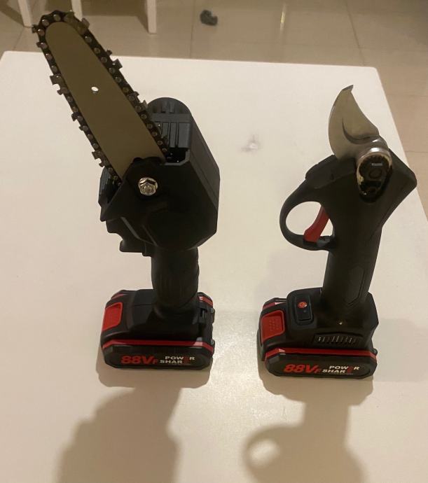 Mini verižna žaga 10cm+škarje (AKKU SET)