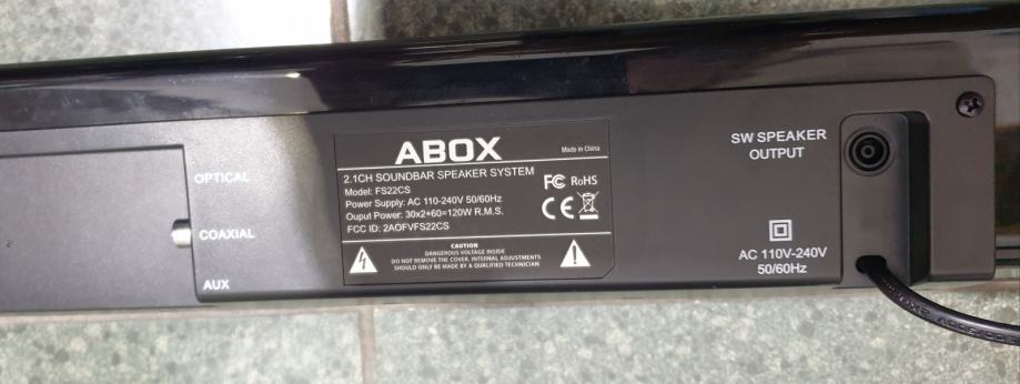 Abox 2.1 Channel soundbar 120W RMS