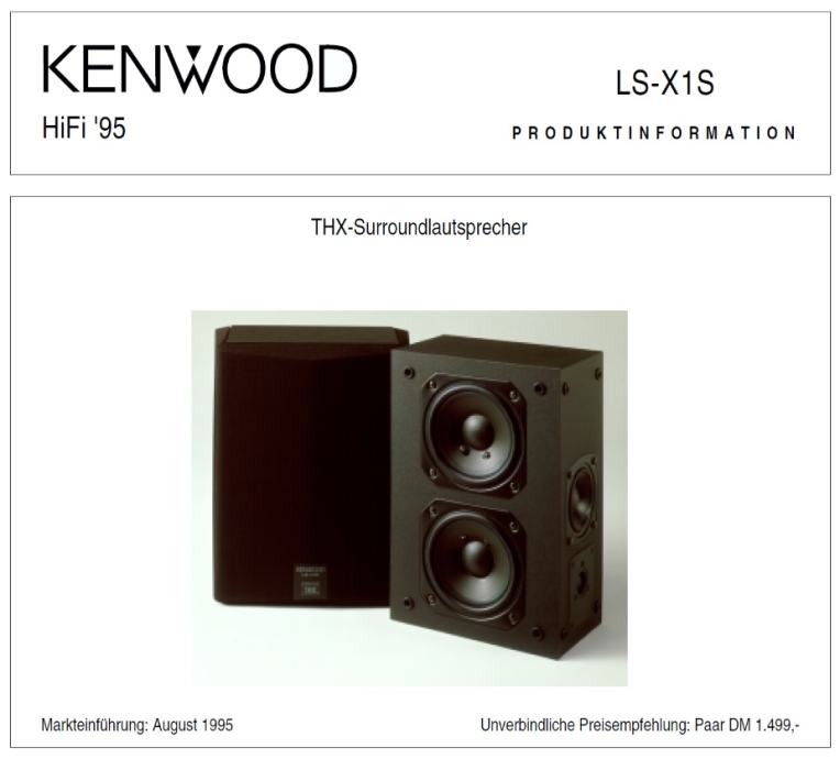 THX Dipol 3-sistemski surround / prostorski zvočniki Kenwood ls-x1s