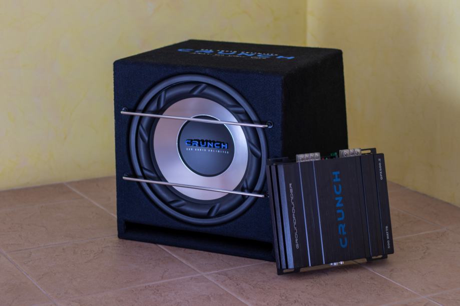 Subwoofer CRB350 + Avtoojačevalec Crunch GPX 500.2 (2-kanalni)