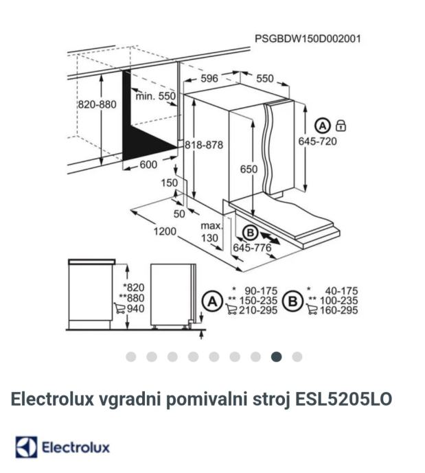 Electrolux vgradni pomivalni stroj ESL5205LO