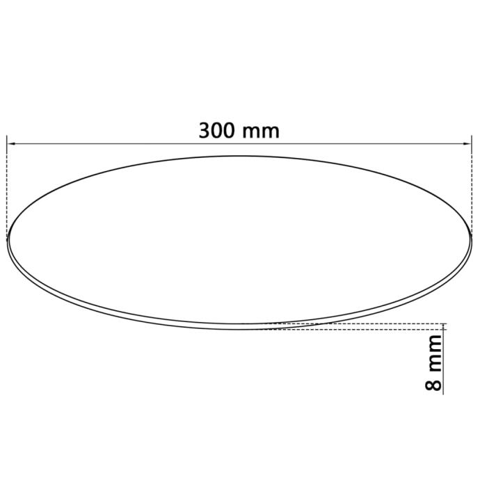 vidaXL Površina za mizo iz kaljenega stekla okrogle oblike 300 mm