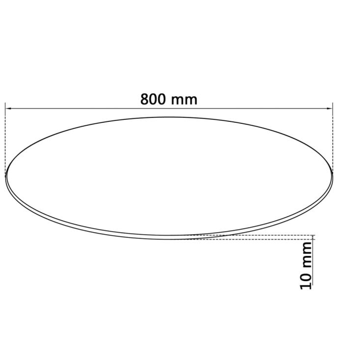 vidaXL Površina za mizo iz kaljenega stekla okrogle oblike 800 mm