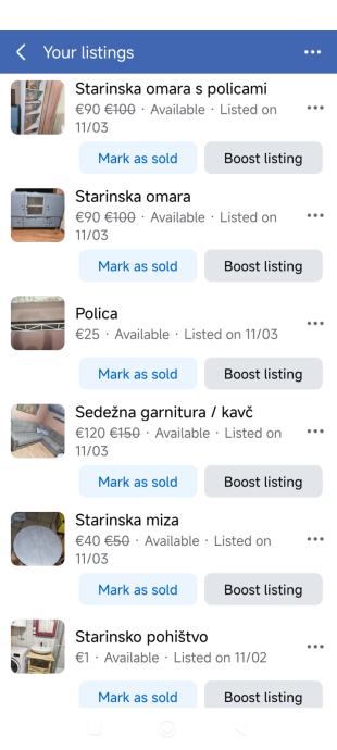 Starinsko pohištvo več vrst