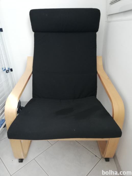 Stol gugalnik Ikea POÄNG s počivalnikom za noge