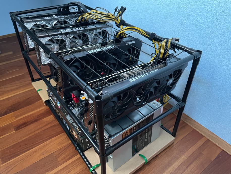 MINING RIG 4x RTX 3080, 400 MH/S