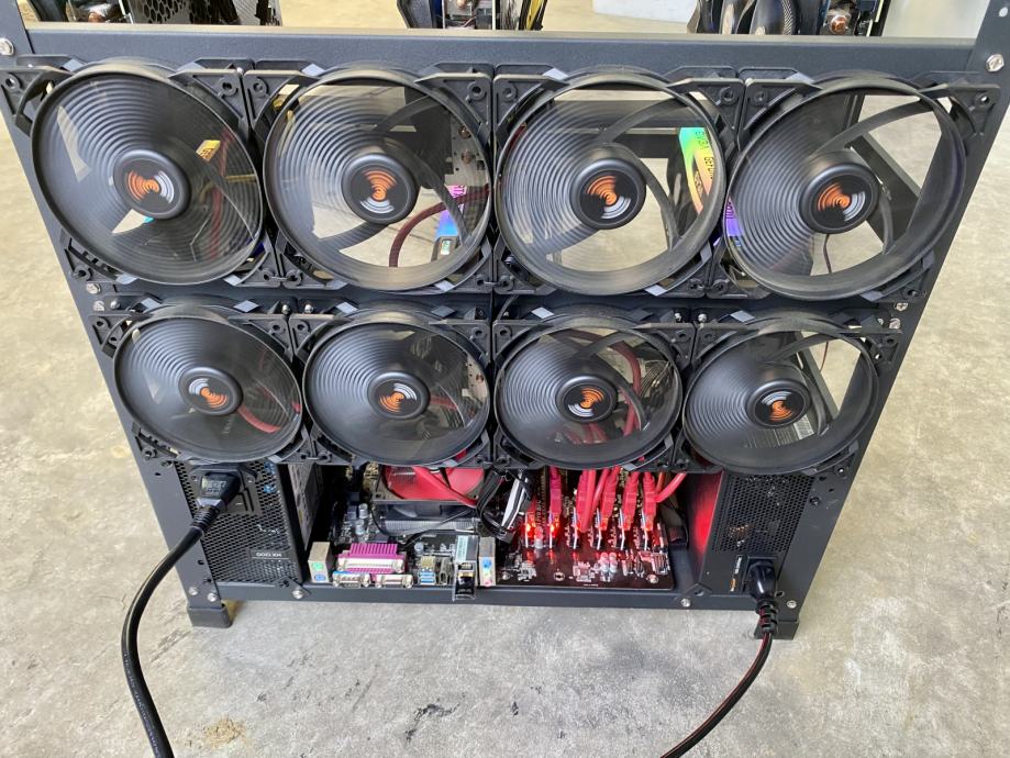 Profesionalen mining rig, 6x RTX 3070, NON LHR
