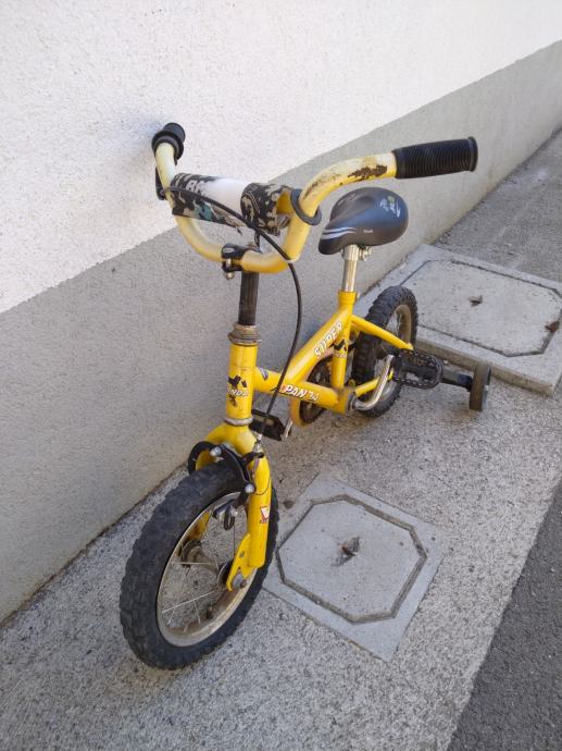 Otroško kolo - PANDA - rumeno s koleščki