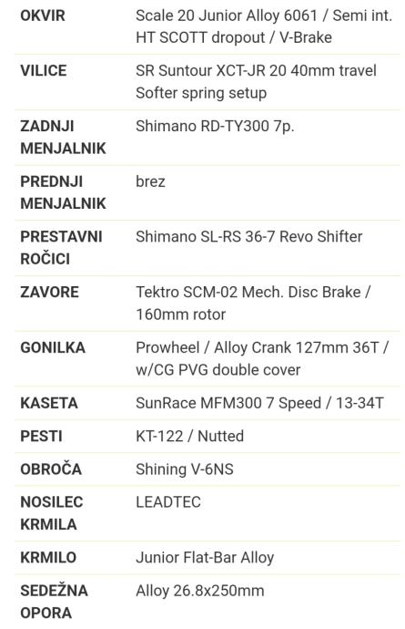 Otrosko kolo Scott Scale Plus 20 col