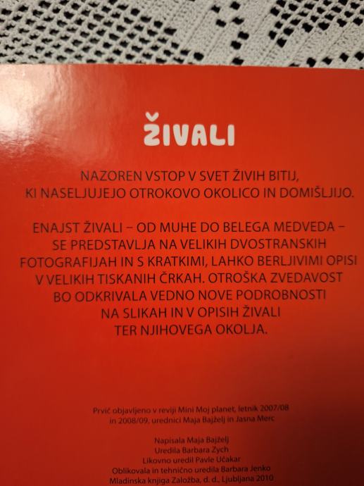 Kartonka Živali (z opisi znacilnosti)