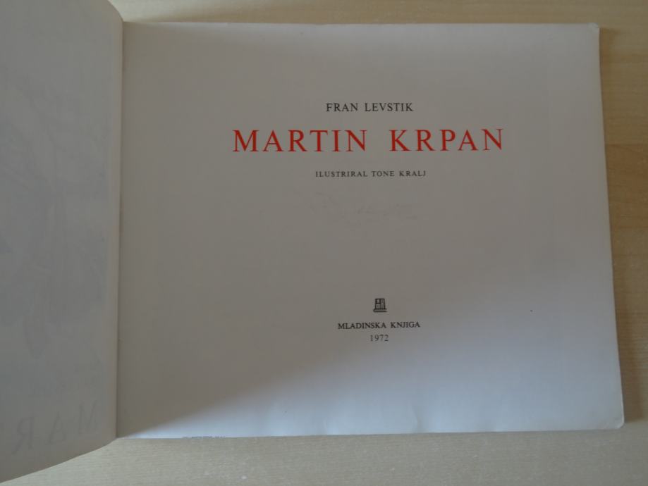 MARTIN KRPAN 1972 Fran Levstik Ilustracije Tone Kralj